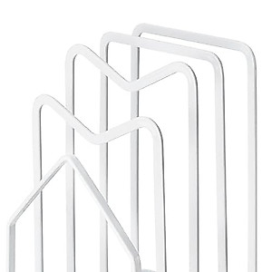 Chopping Board Organizer, Multifunctional Pot Pan Lid Stand Holder Iron Good Ventilation Kitchen Countertop Organizer, Chopping Board Storage Rack for Kitchen(Standard-White)