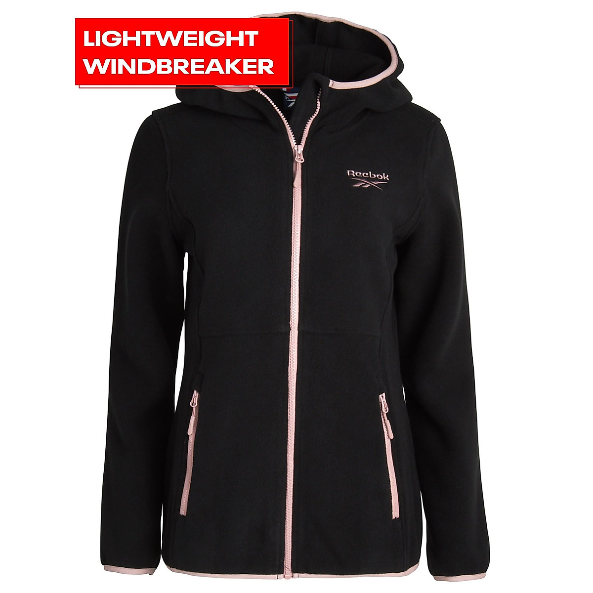 Reebok Women's Jacket - Polar Fleece Sweatshirt Jacket - Lightweight Coat for Women (S-XL), Size Small, Black