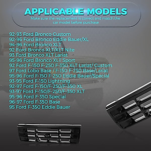 Titanium Plus Autoparts Front Black Grille Grill Compatible With 1992-1997 Ford Bronco F-150 F-250 F-350 Lobo F2TZ8200E FO1200179