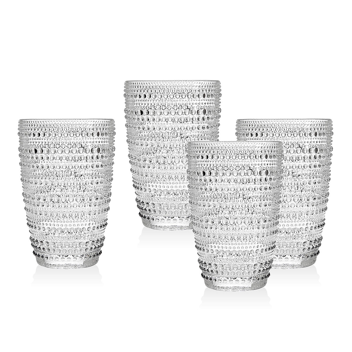 Godinger Highball Glasses Beverage Cups - Lumina, 10oz, Set Of 4