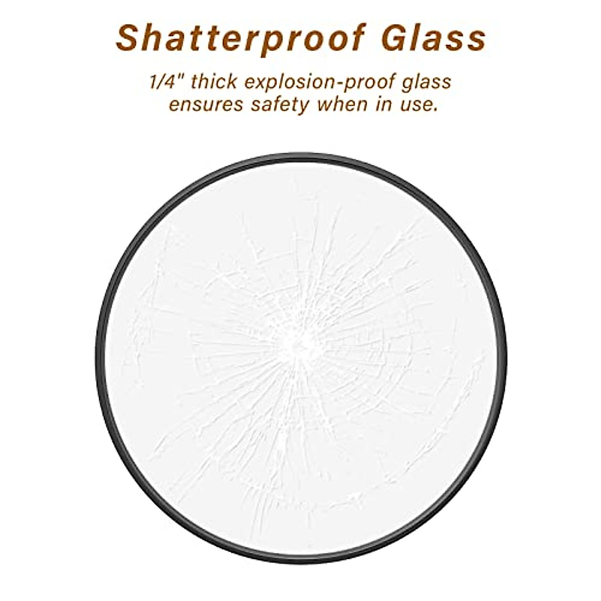 USHOWER Black Round Mirror 30 Inch Bathroom Vanity Circle Mirror - Elegant Wall Mirror with Metal Frame for Living Room, Entryways