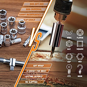 EVERSEE Universal Socket, Steel, 1/4 to 3/4 Inches, 7mm to 19mm, 2 Pieces
