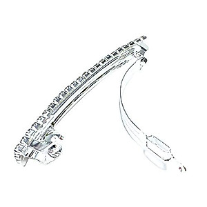 Small Sparkly Rhinestone Bling Hair Clips Silver Metal rectangular Spring Hair Barrettes Hair Accessories Crystal Ponytail Holder Side Clips for Women Girls