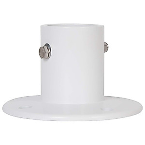 HECASA Deck Anchor Flange Cast Above Ground Pool Ladders Handrails or Slide - 1 7/8” Inch Diameter of 1.9" Aluminum White (1Pc)