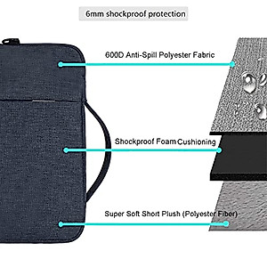 Aucase 13-13.3 Inch Laptop Sleeve with Handle, Water Repellent and Shock Resistant Soft Padded Case with Pocket and Accessories Pouch, Compatible with MacBook Pro Air 13, Surface Laptop 13, Chromebook