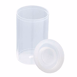 Film Canisters with Caps - 30-Count 35mm Clear Film Canisters, Transparent Storage Containers for Small Accessories
