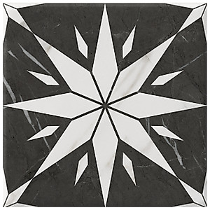 Merola Tile Ursino Star Carrara 7-7/8" x 7-7/8" Porcelain Floor and Wall Tile