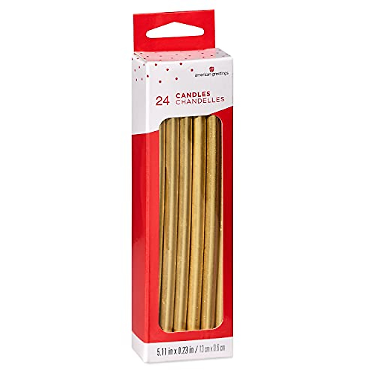 American Greetings Birthday Candles, Long Thin Gold (24-Count)