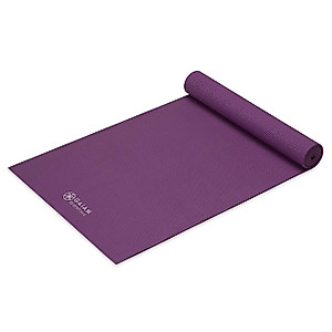 Gaiam Essentials Premium Yoga Mat with Yoga Mat Carrier Sling, Purple, 72 InchL x 24 InchW x 1/4 Inch Thick