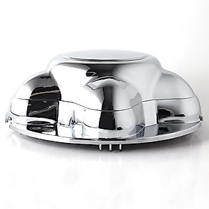 OxGord Center Caps Compatible with 97-04 Ford F-150, Expedition, 98-03 Navigator - Snaps Over Factory Aluminum & Steel Wheel with 12/14mm 5-Lug Bolts - OEM Replacement YL34-1A096-DA (4 Pack) - Chrome