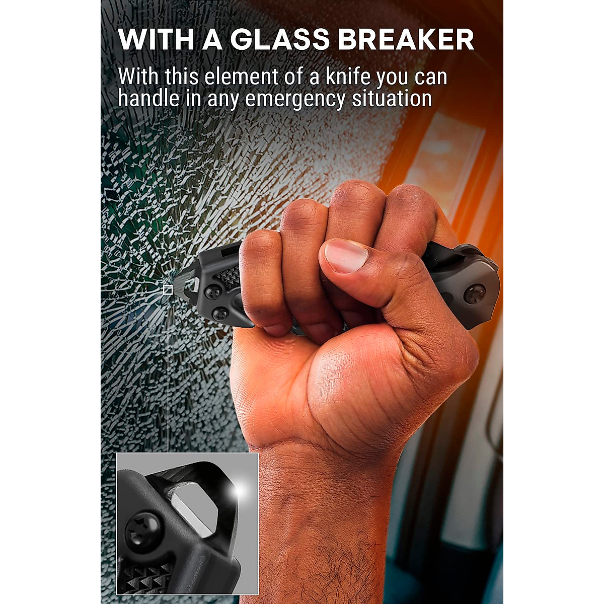 Bundle of 2 Items - 2,95” Serrated Blade Pocket Knife - Black Folding Knife with Glass Breaker and Seatbelt Cutter - Small EDC Knife - Dull Not-Sharp Blade - Skeleton Dull Trick Butterfly Knifes