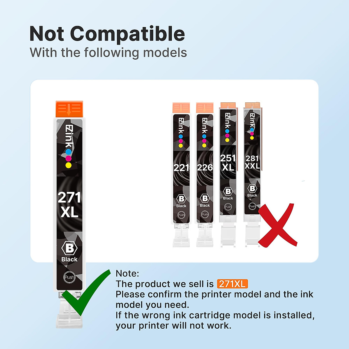 E-Z Ink (TM Compatible Ink Cartridge Replacement for Canon PGI-270XL CLI-271XL PGI 270 use with TS9020 TS8020 MG7720 Printer (1 Large Black, 1 Small Black, 1 Cyan, 1 Magenta, 1 Yellow, 1 Gray) 6 Pack