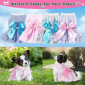 4 Pieces Dog Dresses for Small Medium Dogs Puppy Clothes Summer Princess Pet Dresses Girl Female Doggie Tutu Skirt Apparel for Chihuahua Yorkies Pup Cat Outfit(X-Small)