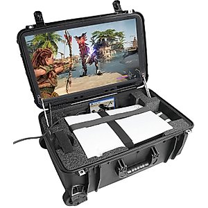 Case Club Gaming Station to Fit PlayStation 5. Comes with Built-in 24" 1080p Monitor, Cooling Fans, & Speakers. Fits PS5 (Disc or Digital), Controllers, & Games, (PS5 & Accessories NOT Included)