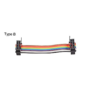 uxcell IDC Rainbow Wire Flat Ribbon Cable 10 Pins 66cm Length 2.54mm Pitch Type-B