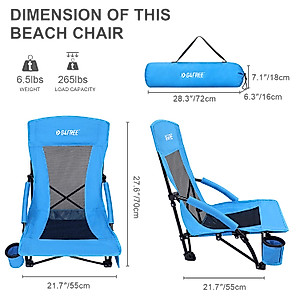 G4Free Beach Chair Folding Portable Beach Backpack Camping Chair for Adults with Mesh Back