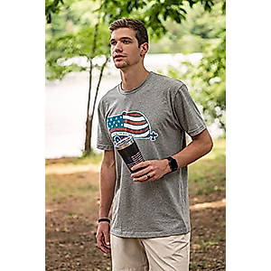 Camco Life is Better at The Campsite Stainless Steel 20 oz. Tumbler with Double Wall Insulation | Great for Hot and Cold Drinks | Charcoal with US Flag Print (53065)