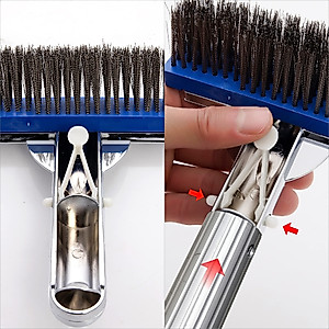 Fimimo 5.5" Stainless Steel Bristles Pool Brush, Swimming Pool Brushes with Handles for Cleaning Pool Walls, Tile, Floors to Fit Most Poles