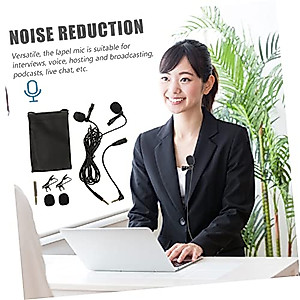 SUPVOX 1set Lavalier Mini Microphone Vlad and Niki Live Streaming Portable Wired Mic Lapel Clip-on Microphone Video Microphone Lapel Mic Grav Noise Canceling Microphone Miniature Aps