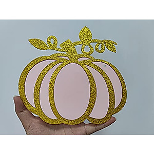 Gold Glitter A Little Pumpkin is On The Way Banner- Pumpkin Baby Shower Party Decorations,Girl Fall Baby Shower Gender Reveal Birthday Party Decoration Supplies,Fall Pumpkin Mantel Home Decor