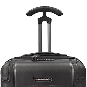 Traveler's Choice Silverwood Polycarbonate Hardside Expandable Spinner Luggage, Brushed Metal, Checked-Medium 26-Inch