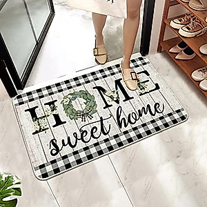 ORTIGIA Sping Home Sweet Home Doormat Indoor Outdoor Patio Welcome Magnolia Wreath Door Mats Non-Slip Durable Entrance Mat for Home Entrance, Outside Entry, Yard, Floor, Patio 17x29.5INCH