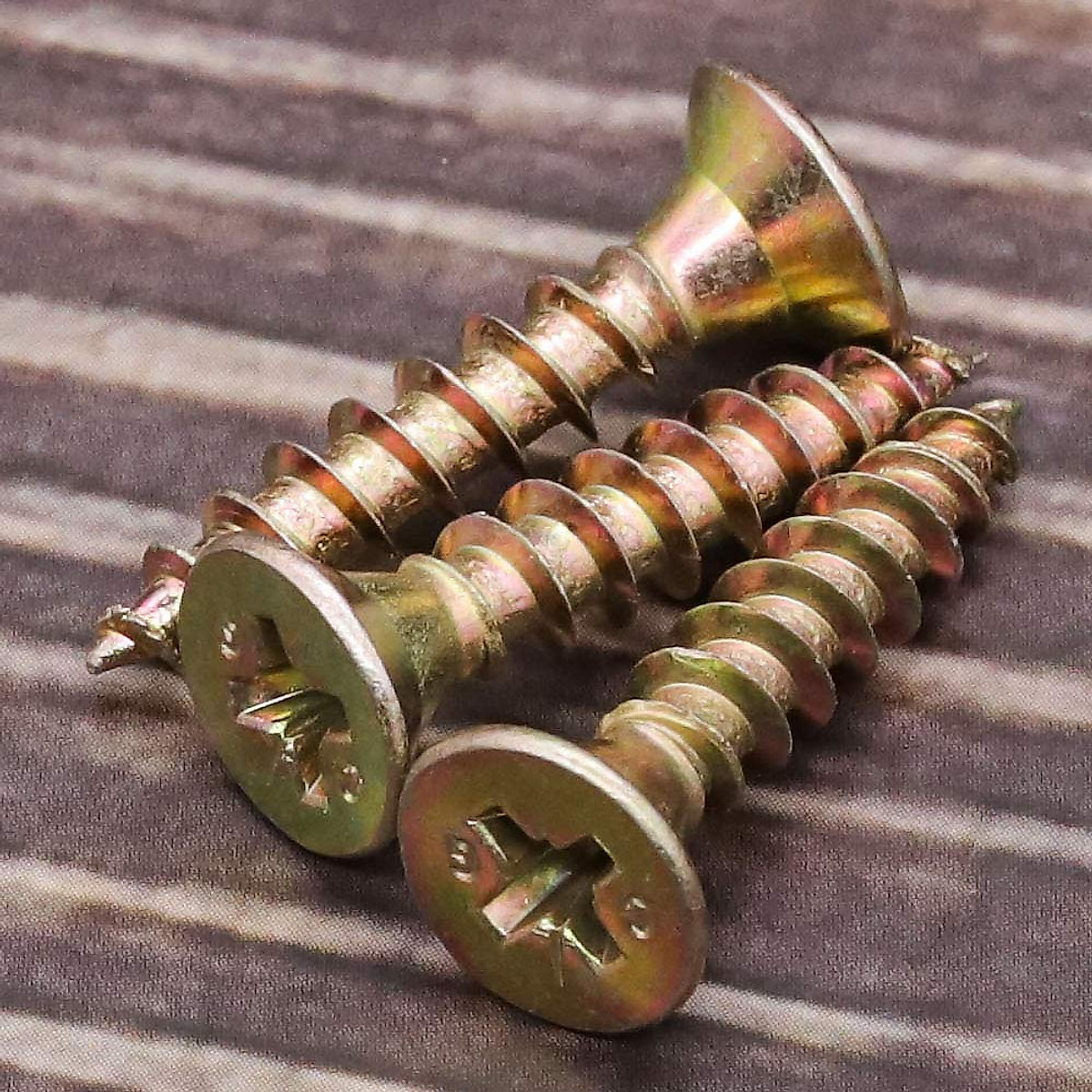 M4 x 20mm (100 PCS) Flat Phillips Head Wood Screws Countersunk Head Drywall Clipboard Screw Phillips Drive Yellow Zinc Plated Wood Interior Construction Projects Metal Screw