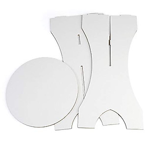 Displays2go, 20" w x 42" h Event Bar Table, Corrugated Cardboard, 3 Piece Design - White (FDCRDB42)