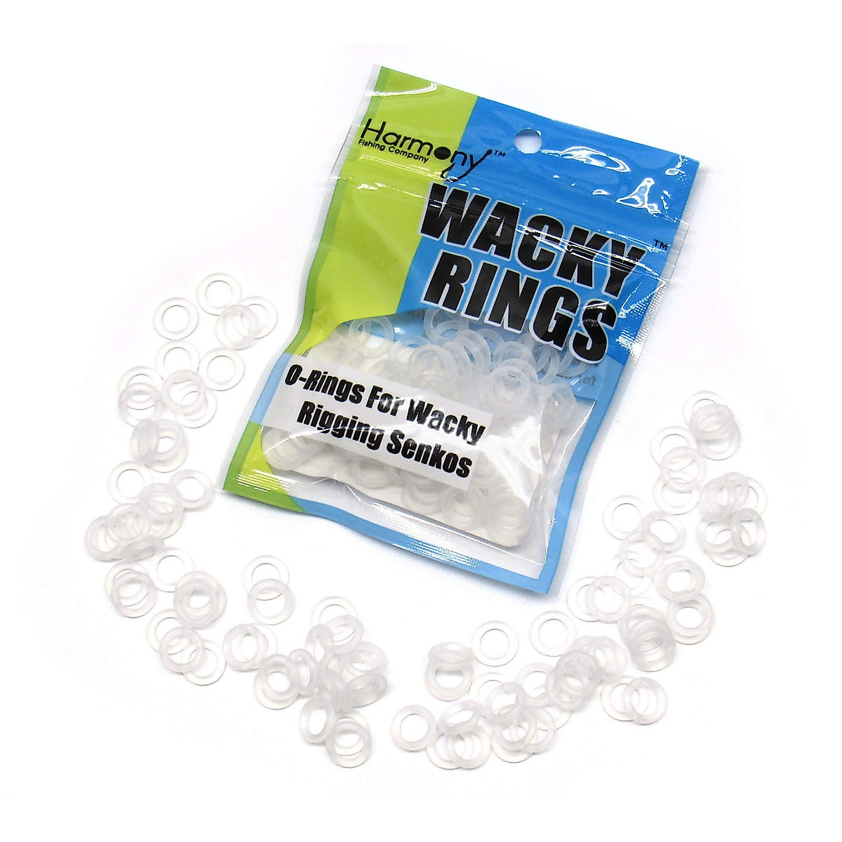 Wacky Rings (100 pk, Clear – O-Rings for Wacky Rigging Senko Worms/Soft Stickbaits – Bait Saver Orings for 6” Senko Style Worms – Save your worms from tearing while Wacky Rigging