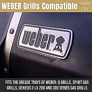 Weber Grills Compatible Drip Pans [30-Pack], Bulk Package, Aluminum Foil BBQ Grease Pans for Easy Drain Management of Weber Grills - 7 1/2" x 5"