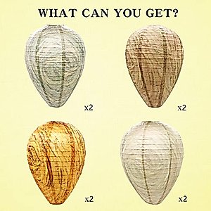 Wasp Nest Simulation Light Nesting, Fake Wasp Nest Bee Paper Lanterns, Hanging Wasp Repellent and Deterrent, Paper Drive Beehive Lantern for House Corner and Garden Outdoor, 8pcs