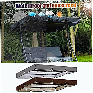 Outdoor Swing Canopy Replacement Cover 2 Seater Anti-uv Waterproof Oxford Cloth Patio Chair Cover for Swing Garden Porch Seat Furniture Parts - 64.5 X 44.9 X 5.9 Inch.