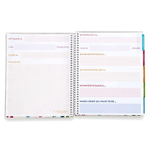 Erin Condren 7" x 9" Coiled Prompted Notebook - Kids Ultimate Checklist. 160 Perforated Pages of 80Lb Mohawk Paper. Age-Appropriate Trackers and Checklists with 6 Tabs