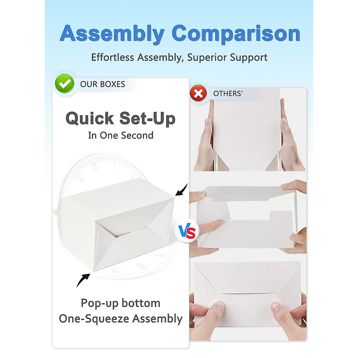 Shallive 12 Pcs Small Party Treat Boxes, 6 Inch Candy Cookie Goodie Gift Bags Gable Box for Kids Birthday Party, White