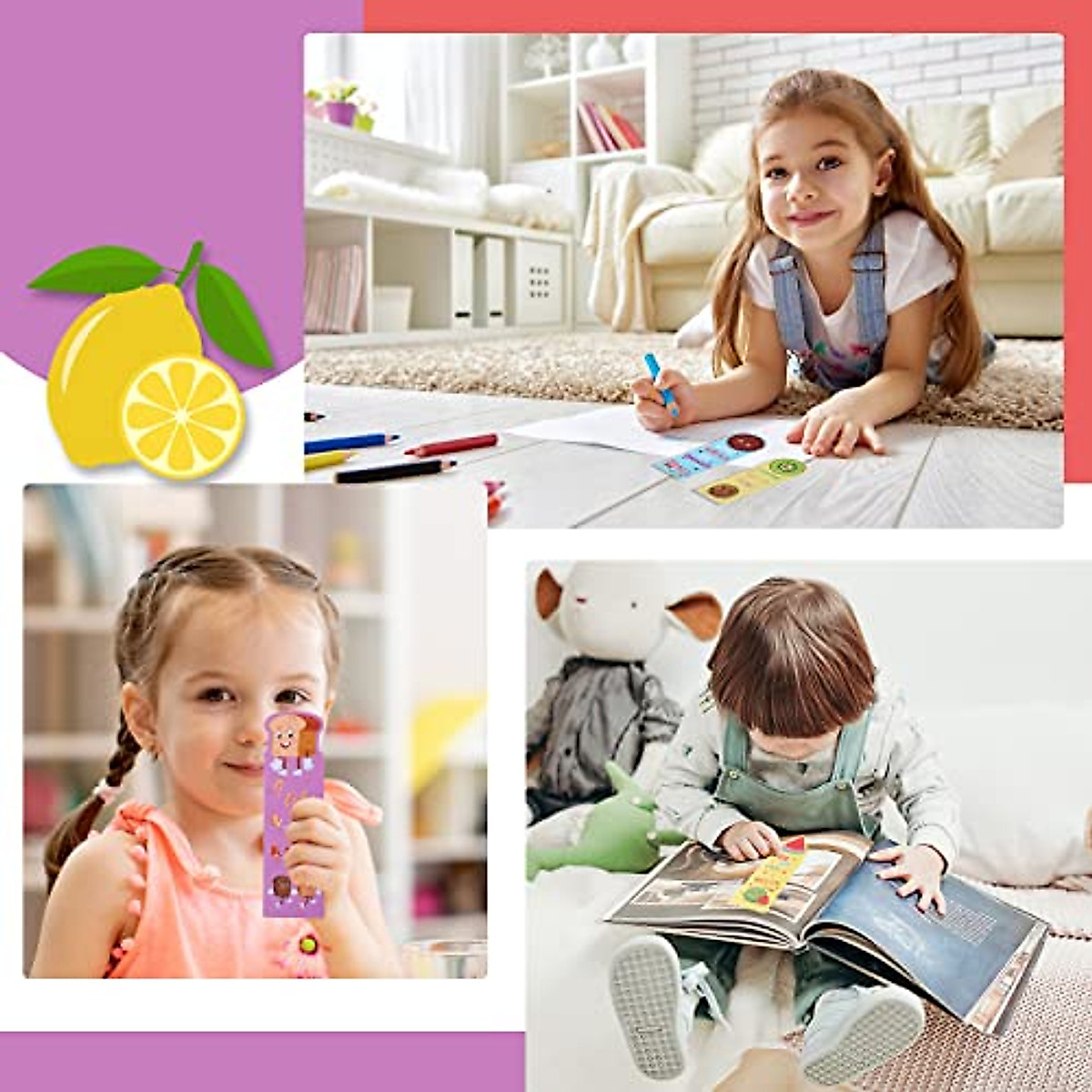 Bookmarks Scratch and Sniff Bookmarks Fruit Theme Scented Fun Bookmarks Assorted Cute Bookmarks for Students, Teens, Food Lovers, 36 Pieces 12 Styles