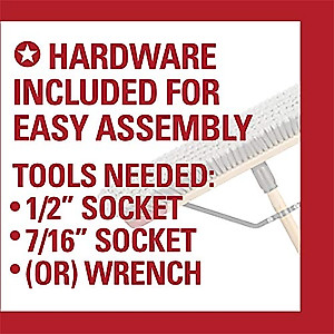 Harper 2224P1 Premium Indoor Smooth-Surface Hardwood 24 in. Push Broom, Brown