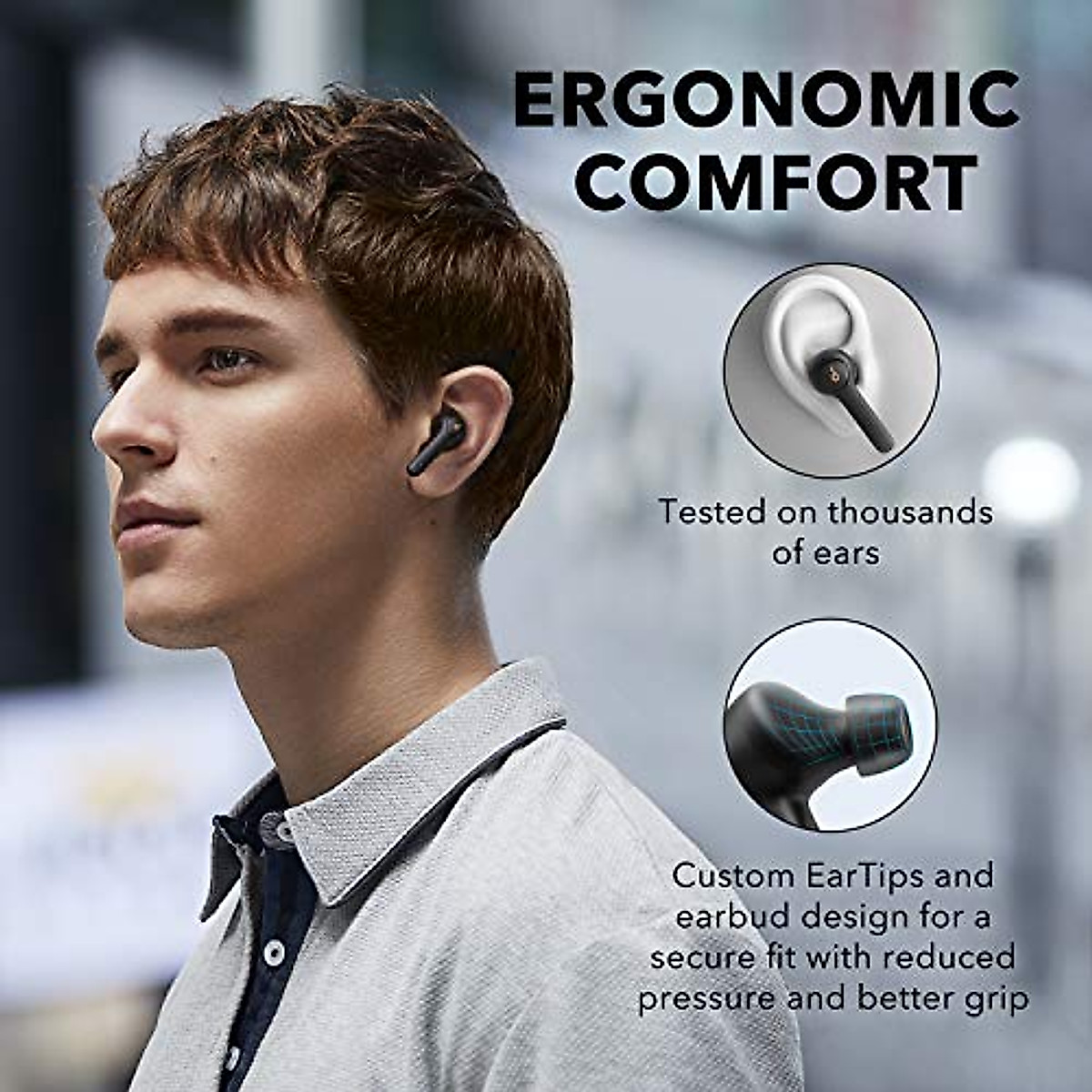 Soundcore Anker Life P2 True Wireless Earbuds, Clear Sound, USB C, 40H Playtime, IPX7 Waterproof, Wireless Earphones for Work, Home Office