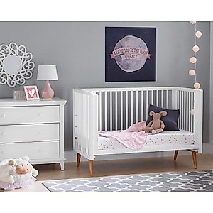 Contours Roscoe 3-in-1 Convertible White Standard Baby Crib, Converts from Baby Crib to Toddler Bed and Daybed, Fits Standard Full-Size Crib Mattress, Easy to Assemble - White