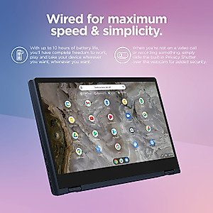 Lenovo - 2022 - IdeaPad Flex 5i - 2-in-1 Chromebook Laptop Computer - Intel Core i3-1115G4-13.3"" FHD Touch Display - 8GB Memory - 256GB Storage - Chrome OS (Renewed), Black