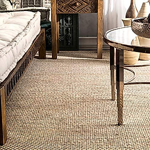 nuLOOM Alessi Solid Farmhouse Cotton Area Rug, 8' 6" x 11' 6", Beige