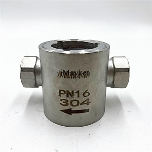 iMaykea 1/4", 3/8", 1/2", 1", 1.5", 2" NPT Thread Stainless Steel 304 Sight Glass Water Flow Indicator With Plastic Impeller (1/2" DN15)