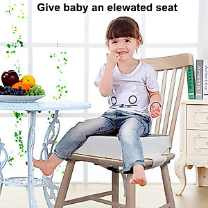 Toddler Booster Seat Dining, PU Washable 2 Straps Safety Buckle Kids Booster Seat for Dining Table, Portable Travel Increasing Cushion…