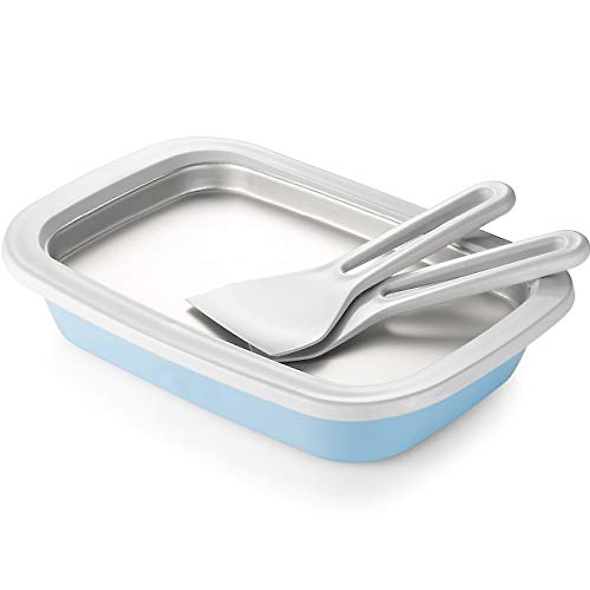 Klee 3-Piece Instant Ice Cream Maker Pan with Ice Cream Spade, Scraper and Recipes