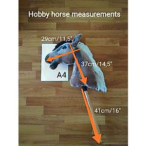 Brown Hobby horse on a stick with bridle Handmade stick horse for children
