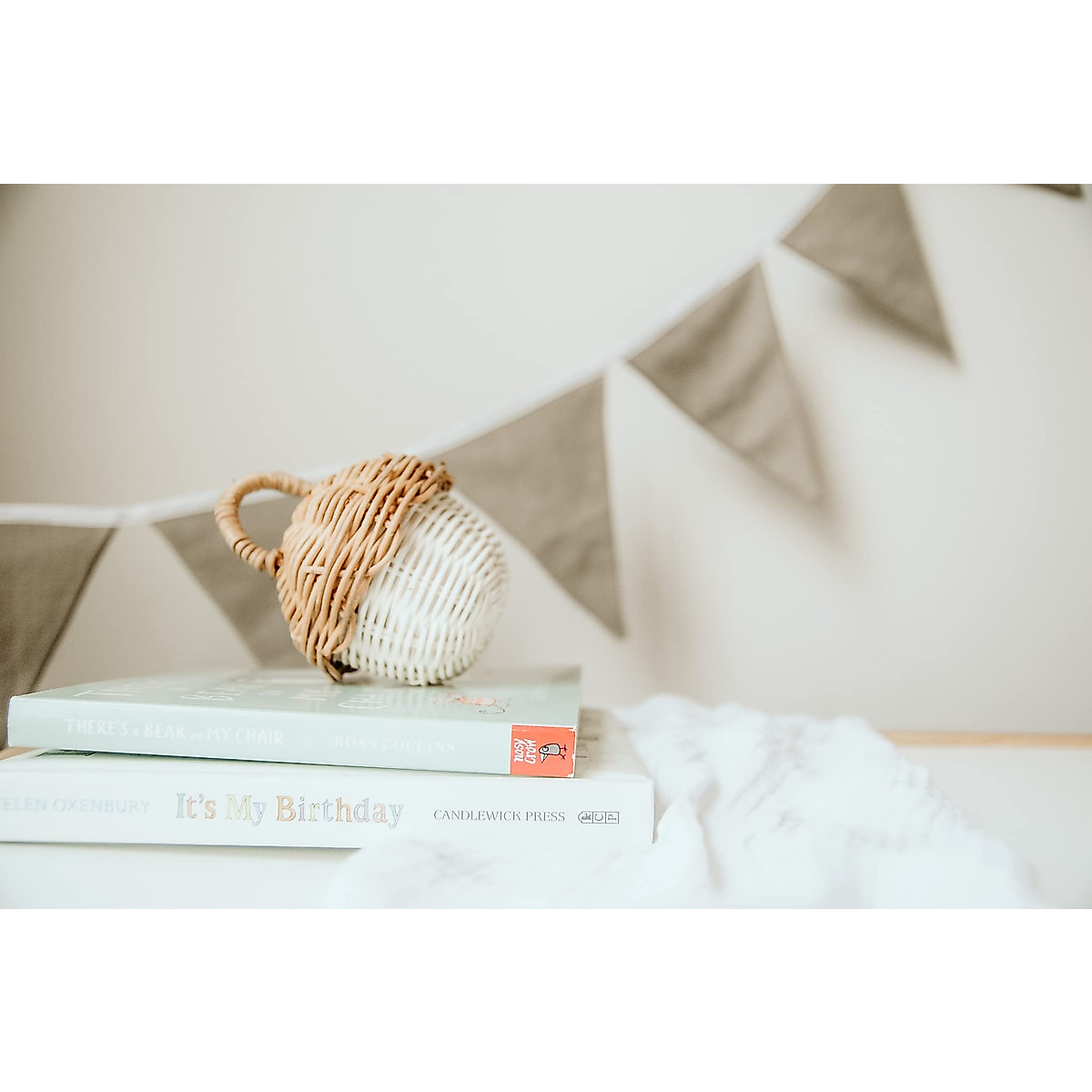 Neka Rattan Rattle | Montessori Handmade Ages 3 Months and Up, Baby Bear Brown, Shaker Rattle (Acorn)