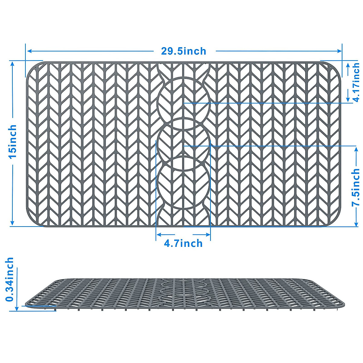 Kitchen Sink Mats Can be Sheared, JIUBAR 29.5"X15" sink protectors for kitchen sink with Rear Drain or Center Drain for Bottom of Farmhouse Stainless Steel Porcelain Sink