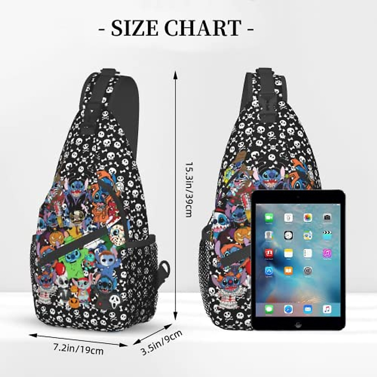 Horror Movie Crossbody Sling Backpack Cartoon Sling Bag Travel Hiking Chest Bag Daypack For Purses Shoulder Bag Women Men'S