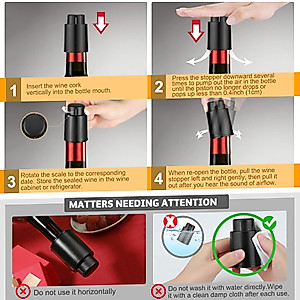 2 Pack Vacuum Wine Stopper Sealer Plug Date Markable Silicone Reusable Wine Cork Caps for Bottles, Wine Saver Bar Tools Amzazing gift for Wine Lover