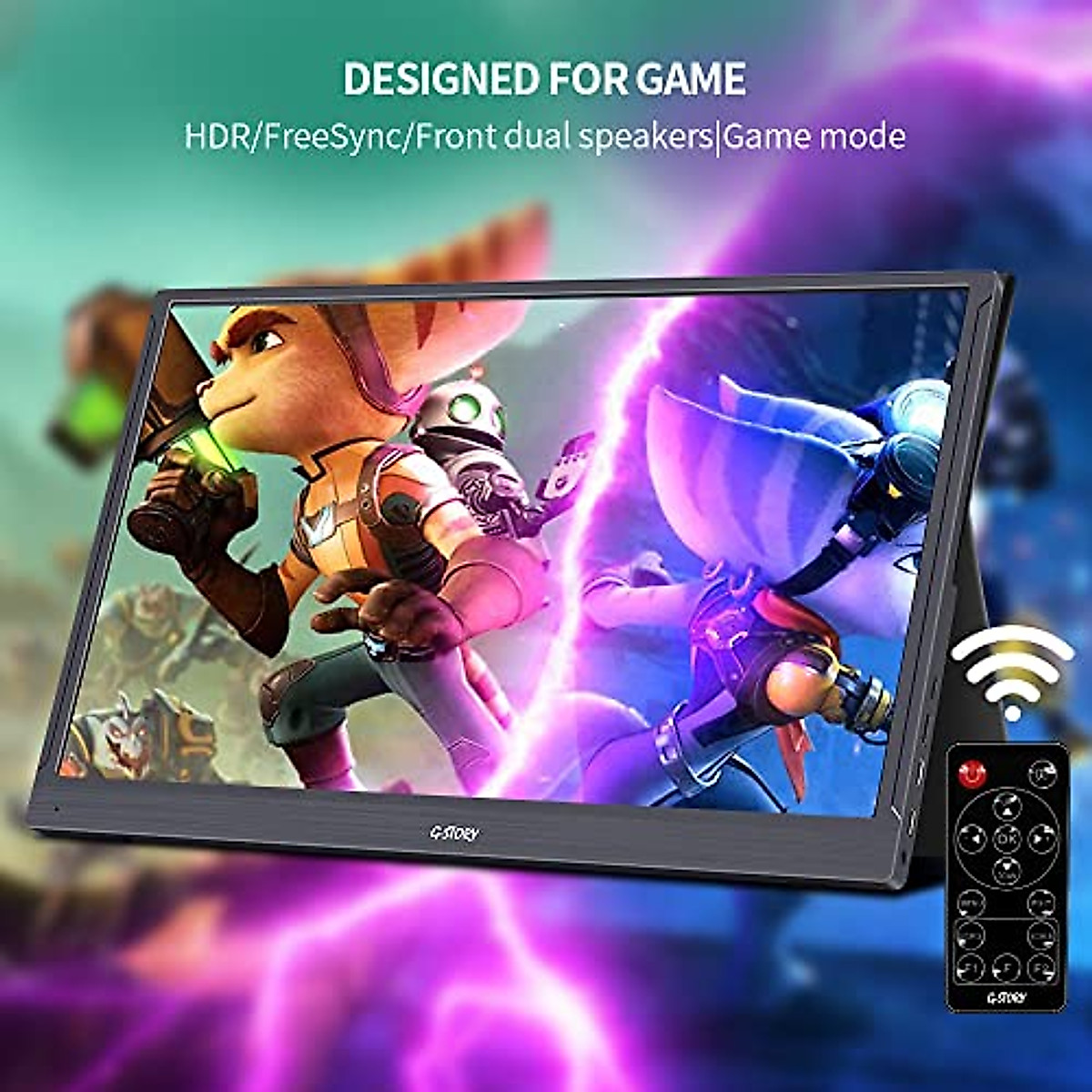 G-STORY 15.6 inch Touchscreen Portable Monitor 1080P Full HD IPS Gaming Display USB-C Portable Gaming Monitor with HDR/FreeSync/Speakers/Mini HDMI for PS5 PS4 Xbox Series NS, Laptop PC Phone MAC
