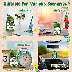 Hoppy Easter Pickle Plush - You're a Big Dill! Funny Crochet Pickle Doll, Handmade Easter Basket Stuffers for Teens, Unique Easter Eggs Fillers, Cute Easter Gifts Toys 5 Inch